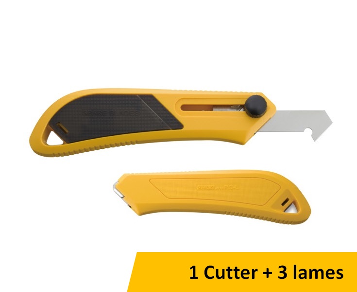 Cutter OLFA PC-L spécial plexiglas avec lame crochet | 16 mm | 1 cutter + 3 lames PB-800
