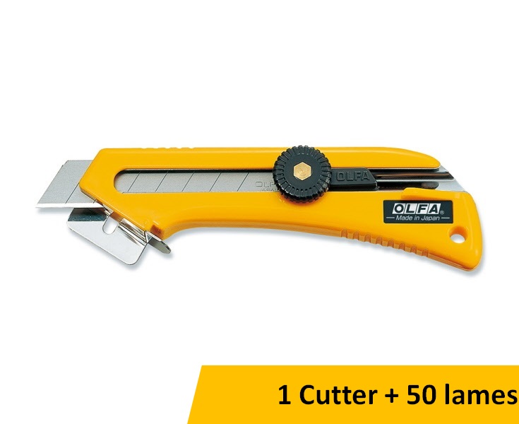 Cutter avec guide de coupe OLFA CL | ouverture de capots sur cartons | 18 mm | 1 cutter + lames ...