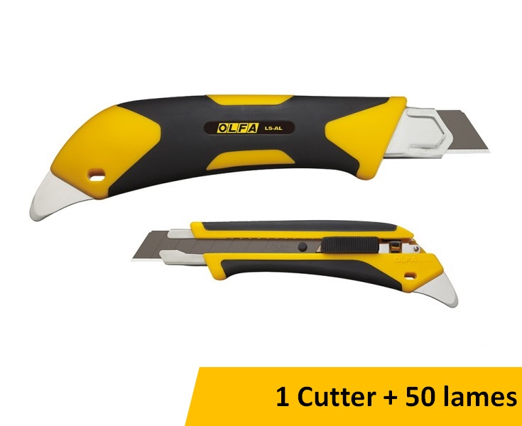 Cutter OLFA X-Design L5-AL | Lame ultra tranchante | 18 mm | 1 cutter + lames de rechange
