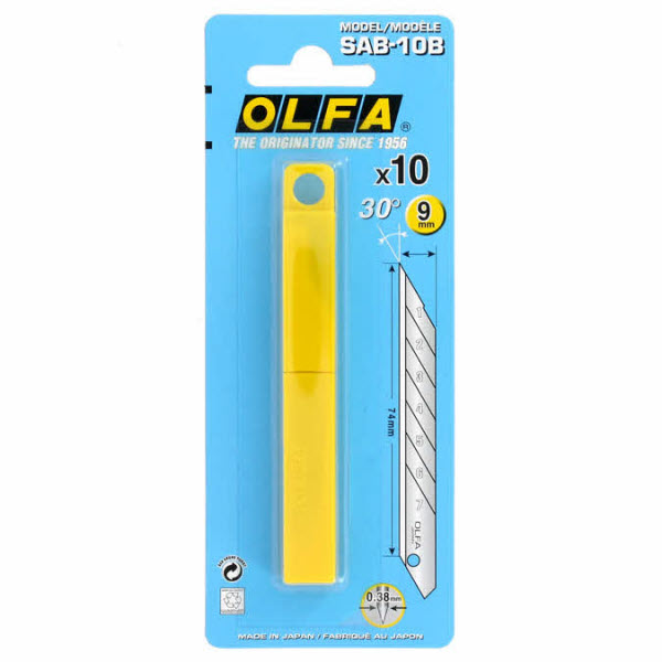 Lames SAB-10B pour cutter OLFA spécial arts graphiques | 30 lames | 9 mm